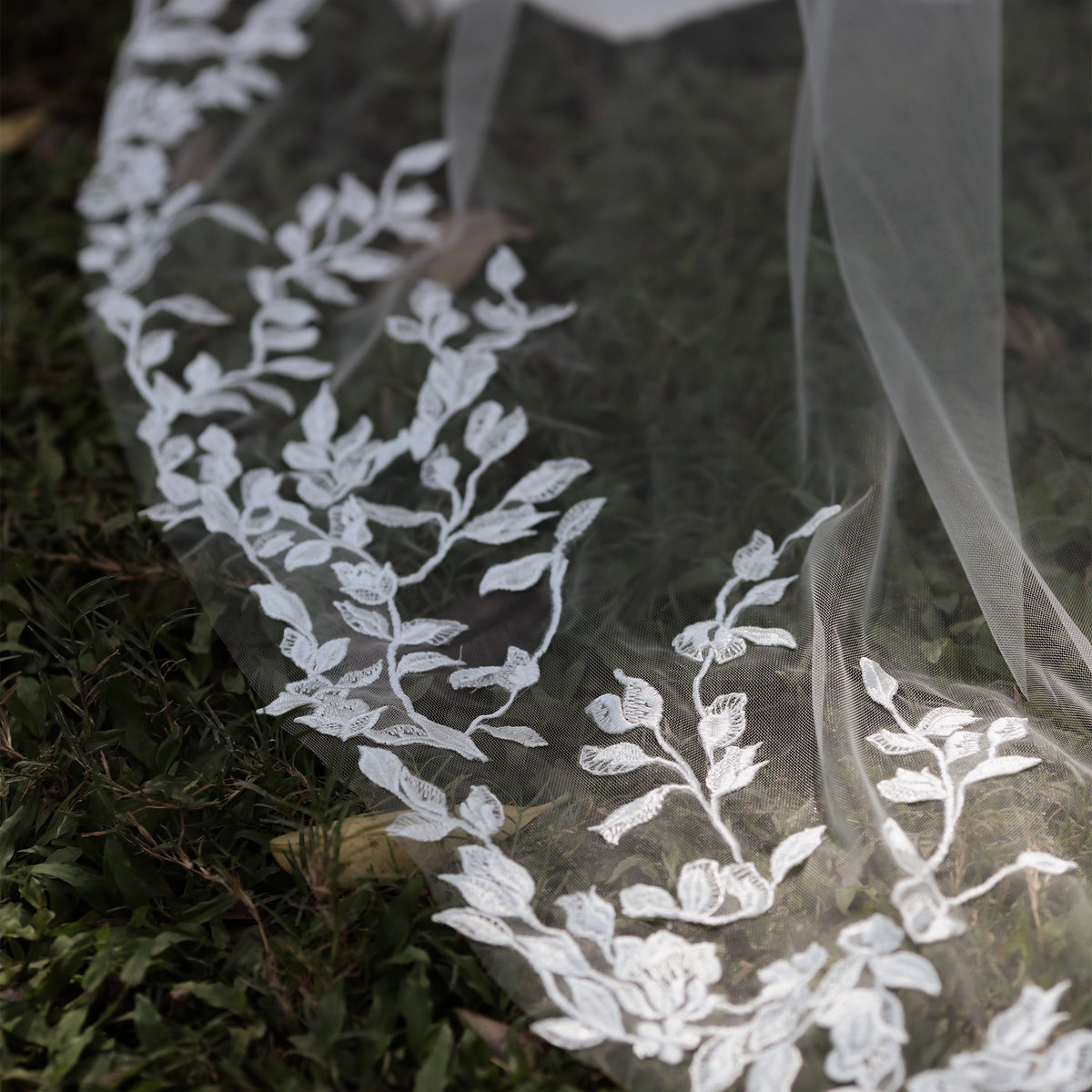 RANDI | Cathedral Floral lace Veil | Handmade Bridal Veils by TARA Bridal
