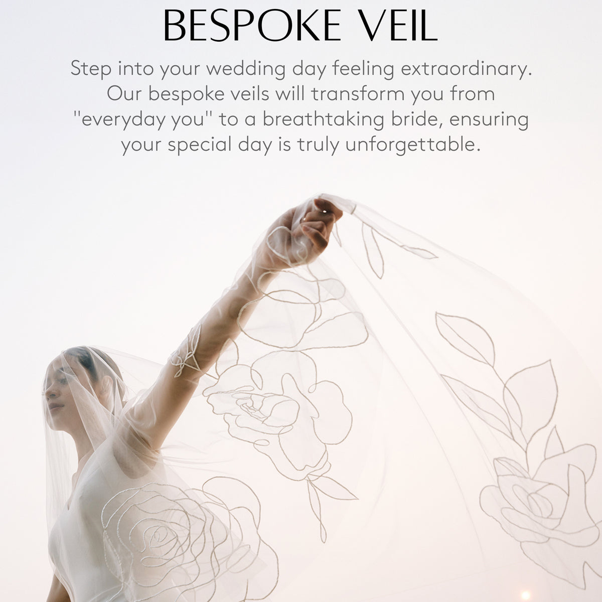 BESPOKE Veil: Custom Embroidered Floral Bridal Veil – TARA BRIDAL