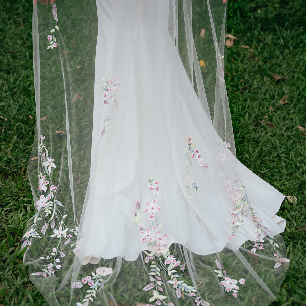 MARINA | Colorful embroidery wedding veil | Handmade Bridal Veils by ...